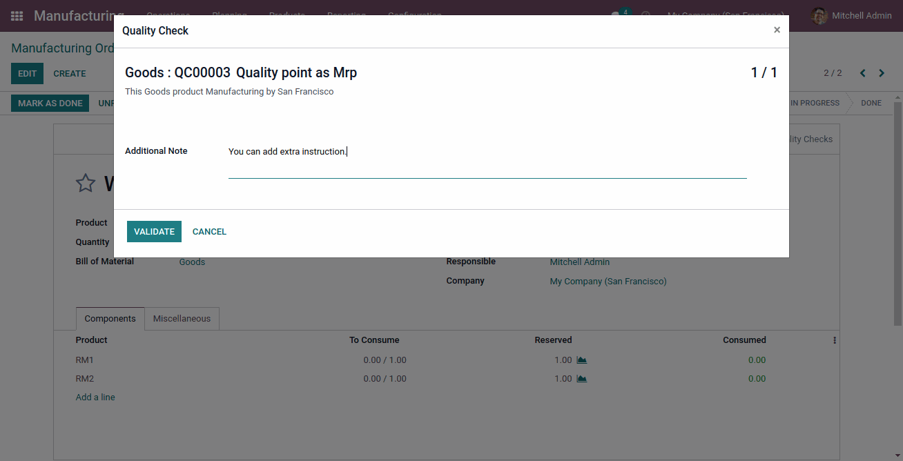 How to Use Quality Control Points with Odoo MRP