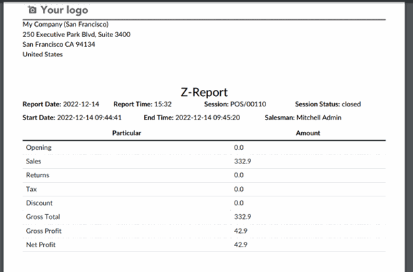 X/Z Reports in Odoo POS | Blog